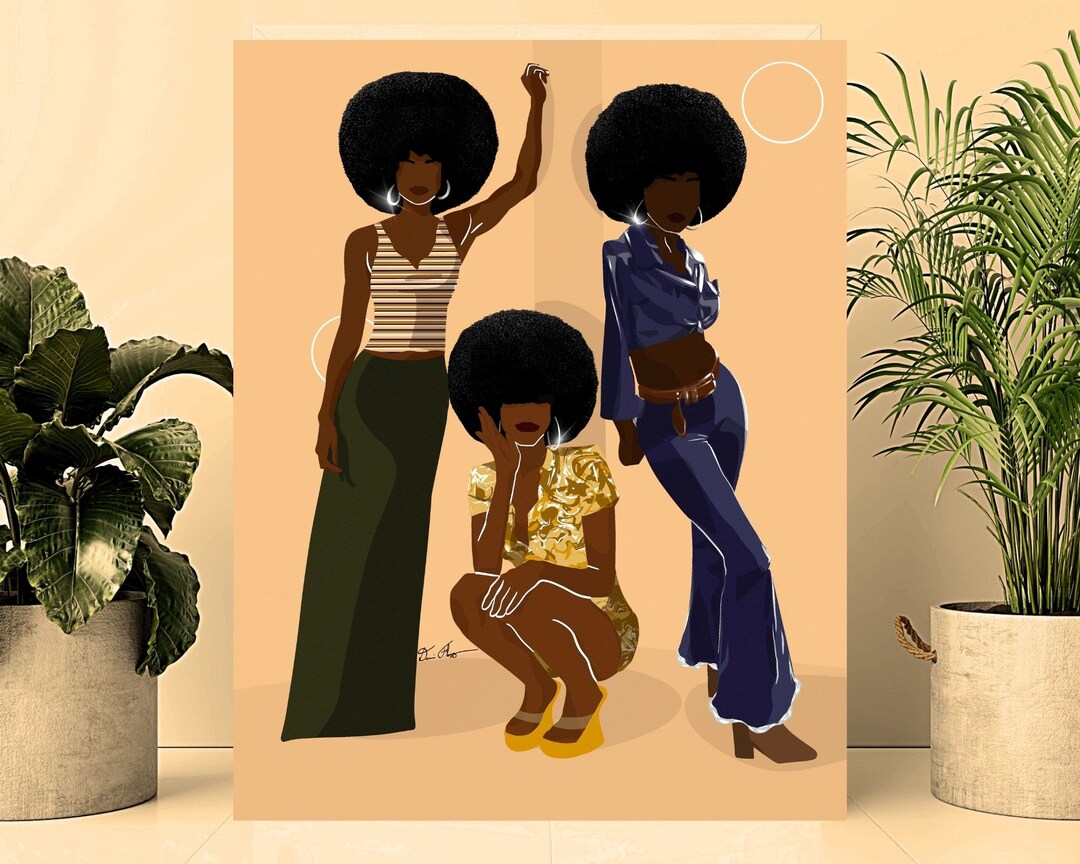 70s Black Art| Digital Download, Black Women Art, Wall Art, Wall Decor ...