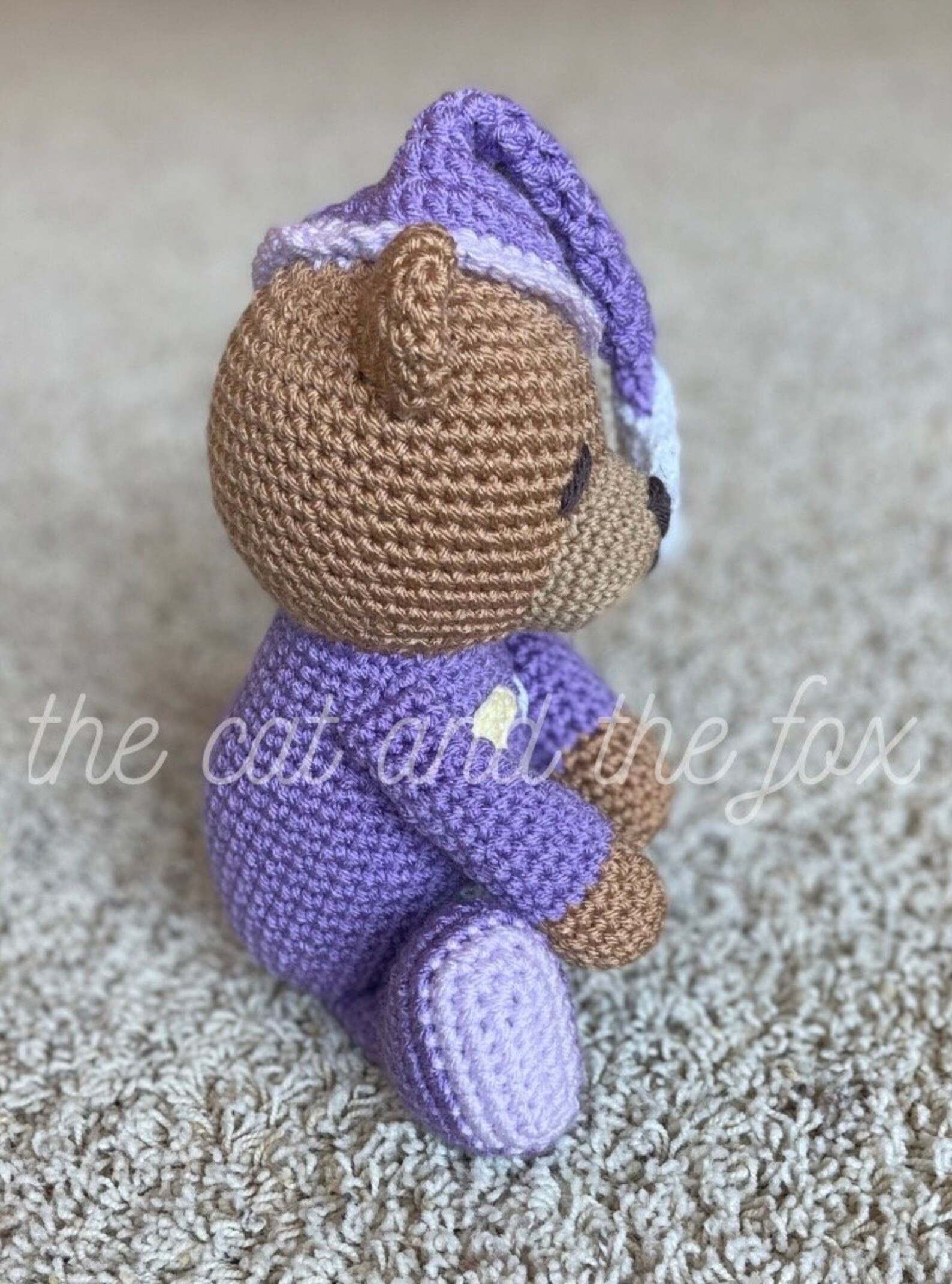 Sleepy Teddy Bear Crochet Amigurumi Pattern, Pajama Bear Crochet ...