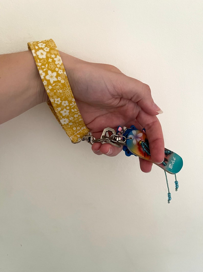 FLOWER Fabric Wristlet Wrist Lanyard Key Cord Key Chain - Etsy