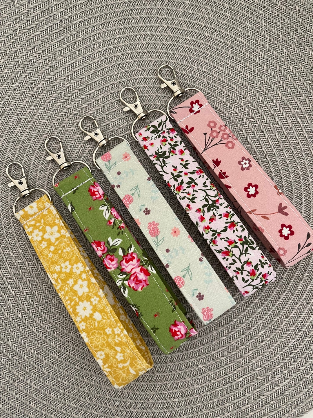 FLOWER Fabric Wristlet Wrist Lanyard Key Cord Key Chain - Etsy