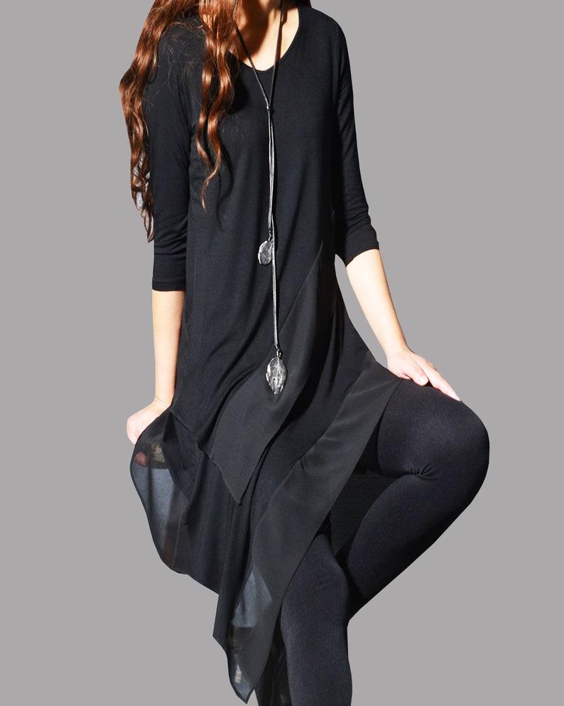 Chiffon and Modal Cotton Tunic Dress/ Cotton Tunic - Etsy