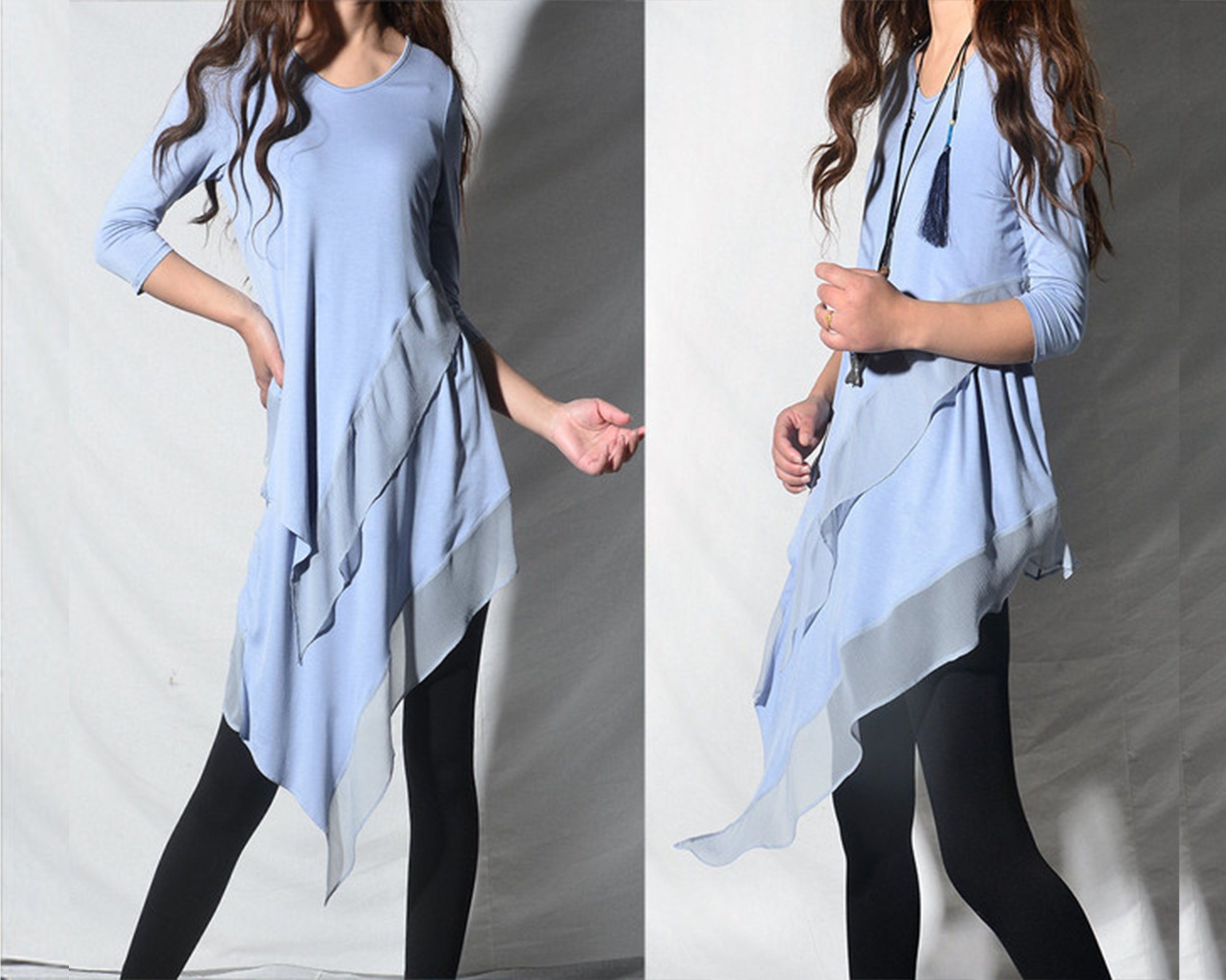 Chiffon and Modal Cotton Tunic Dress/ Cotton Tunic - Etsy