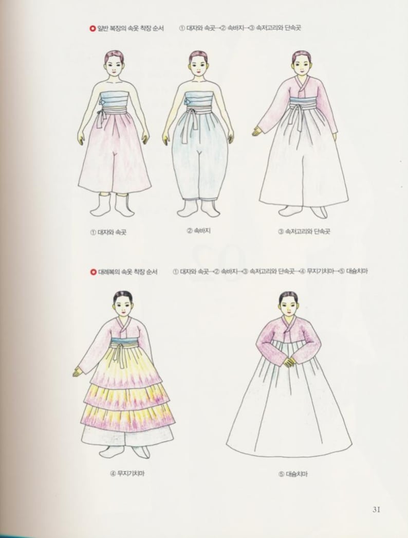 Hanbok Underwear Book -over 200 Pages of Hanbok Illustrations-photos of ...