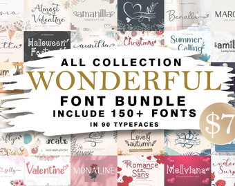 The Stylish Font Bundle - Font Bundle, Handwritten Font, Script Font, Cricut Font, Cursive Font ...