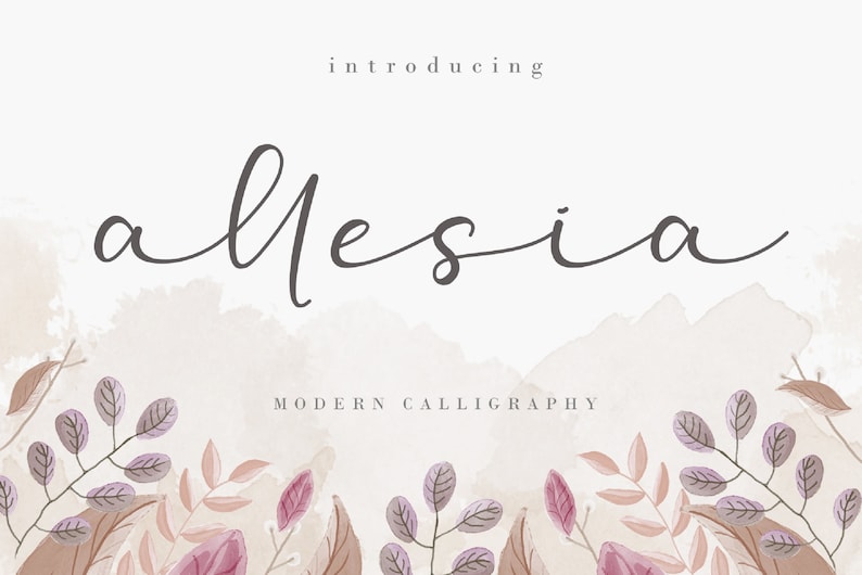 Allesia - Handwritten Script Font, Digital Download, Wedding Font ...