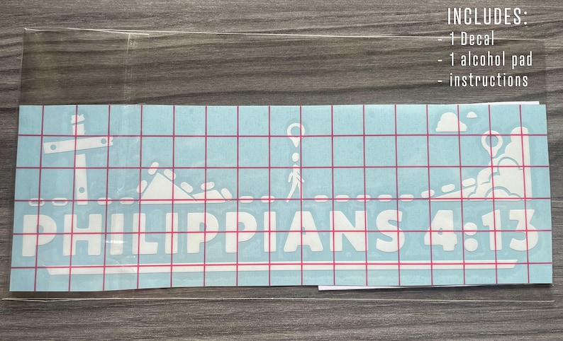 Philippians 4:13 Decal, Illustrated Bible Verse, Faith-based Decal ...