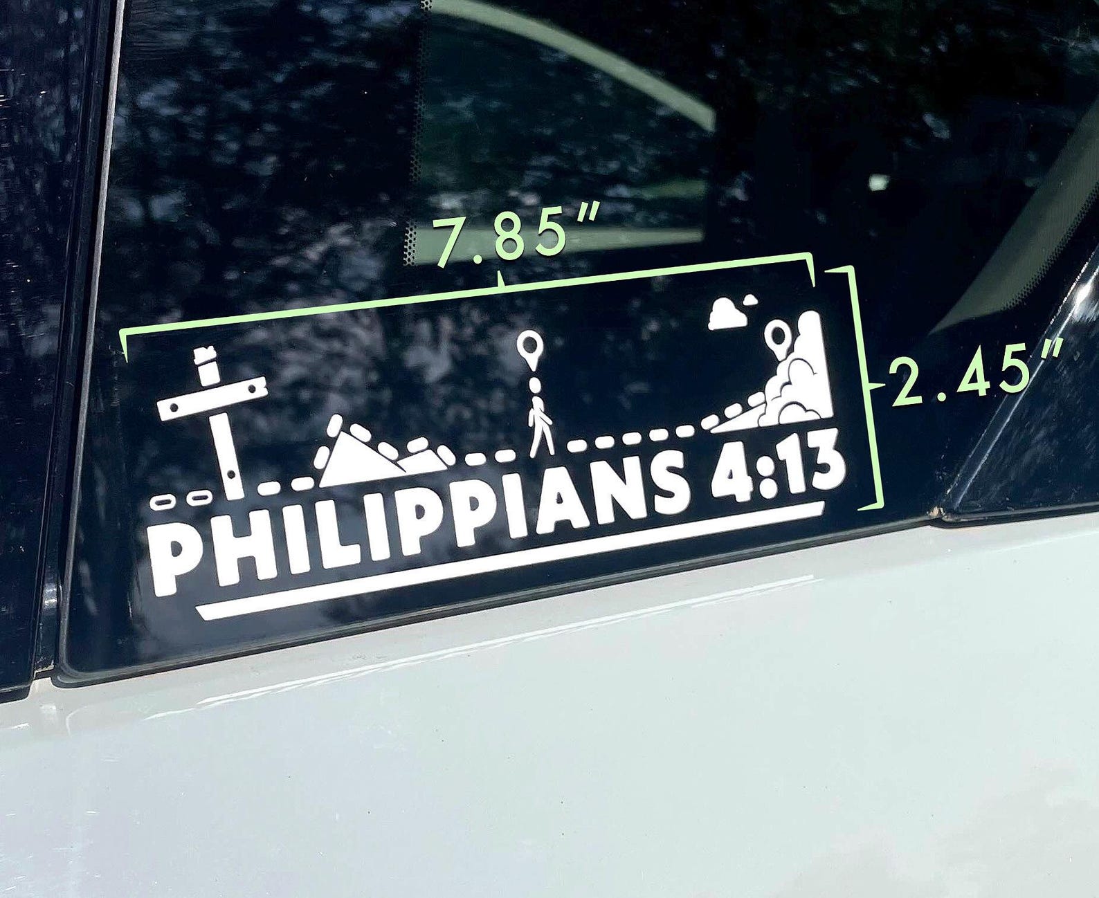 Philippians 4:13 Decal, Illustrated Bible Verse, Faith-based Decal ...