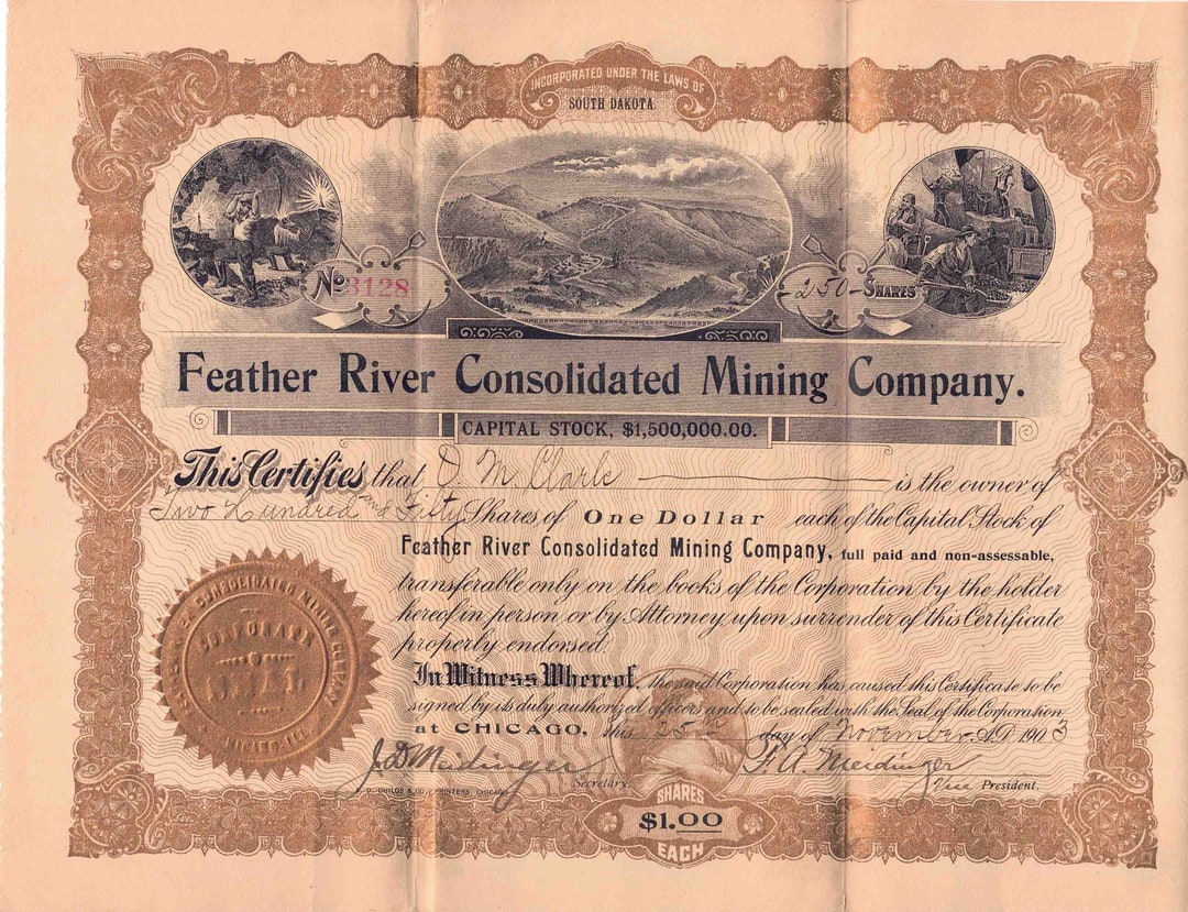 Rare Antique Collectible Stock Certificates - Etsy