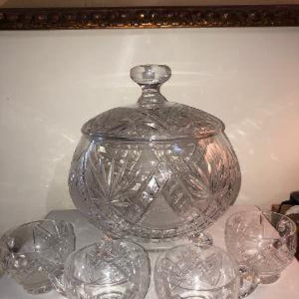 Crystal Punch Bowl - Etsy