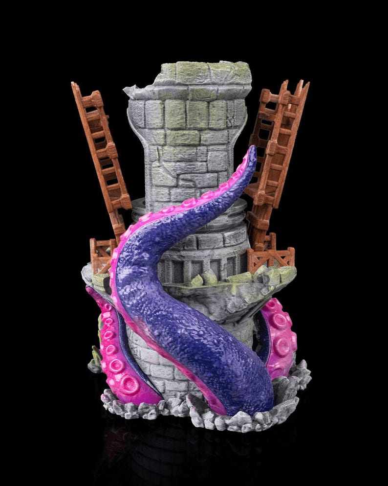 Kraken Dice Tower | D&D Dice Roller | Sea Monster Tabletop Accessory ...