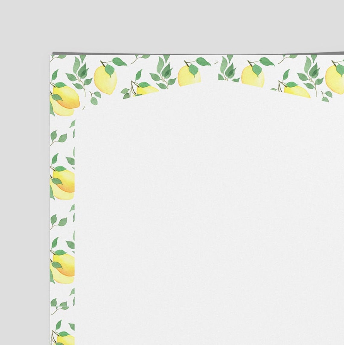 Watercolor Yellow Lemons Border Letter Writing Paper Digital - Etsy