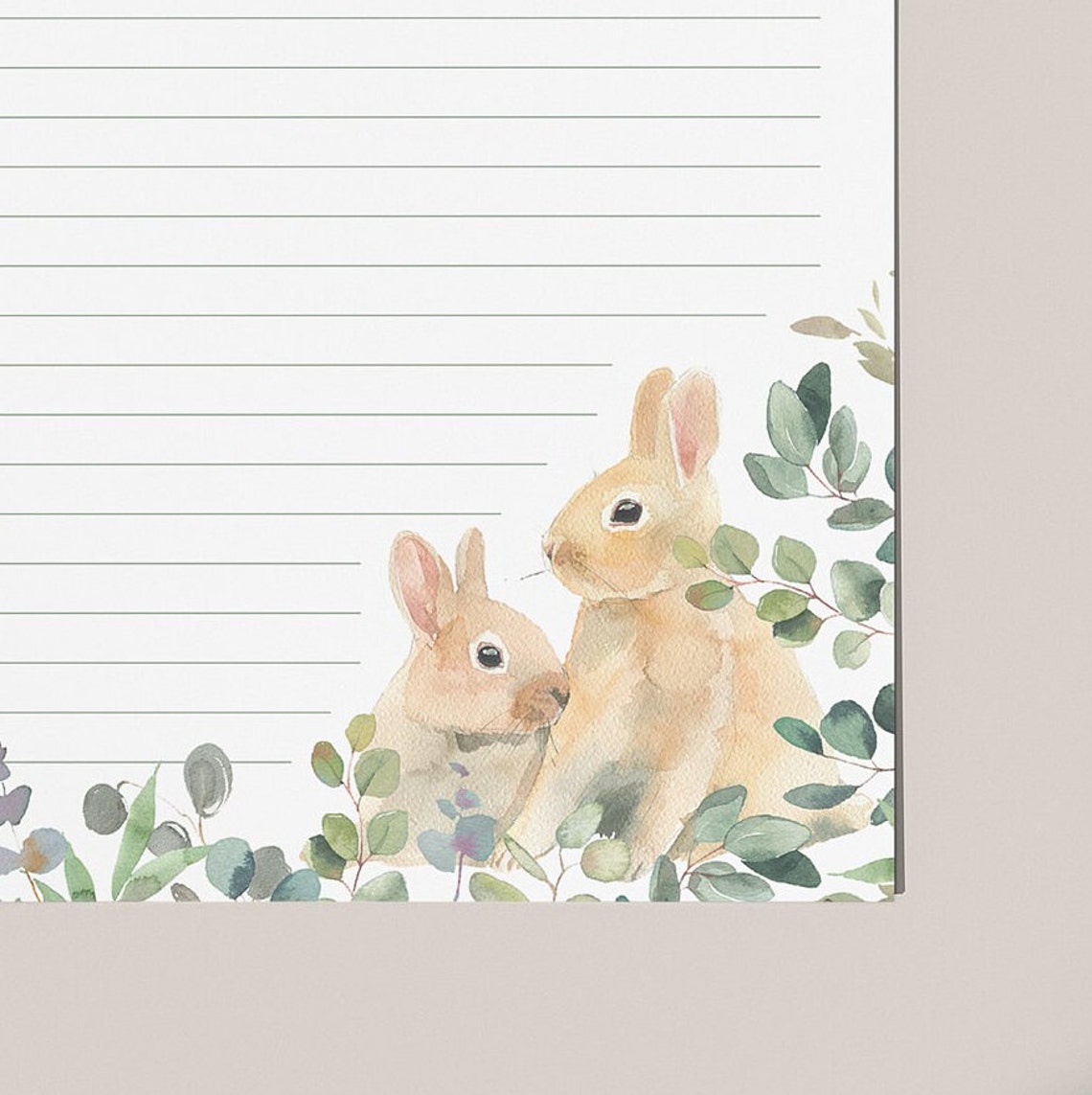 Botanical Rabbits Letter Writing Paper Digital Download - Etsy