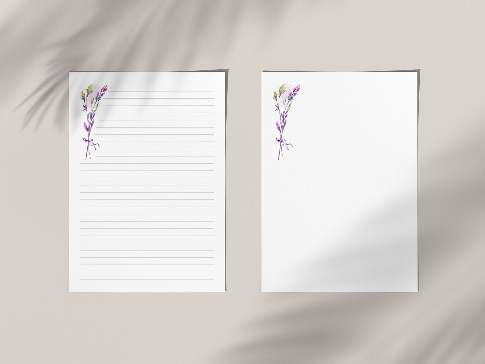 Violet Purple Floral Letter Writing Paper Digital Download - Etsy