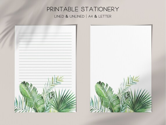 Jungle Border Writing Paper