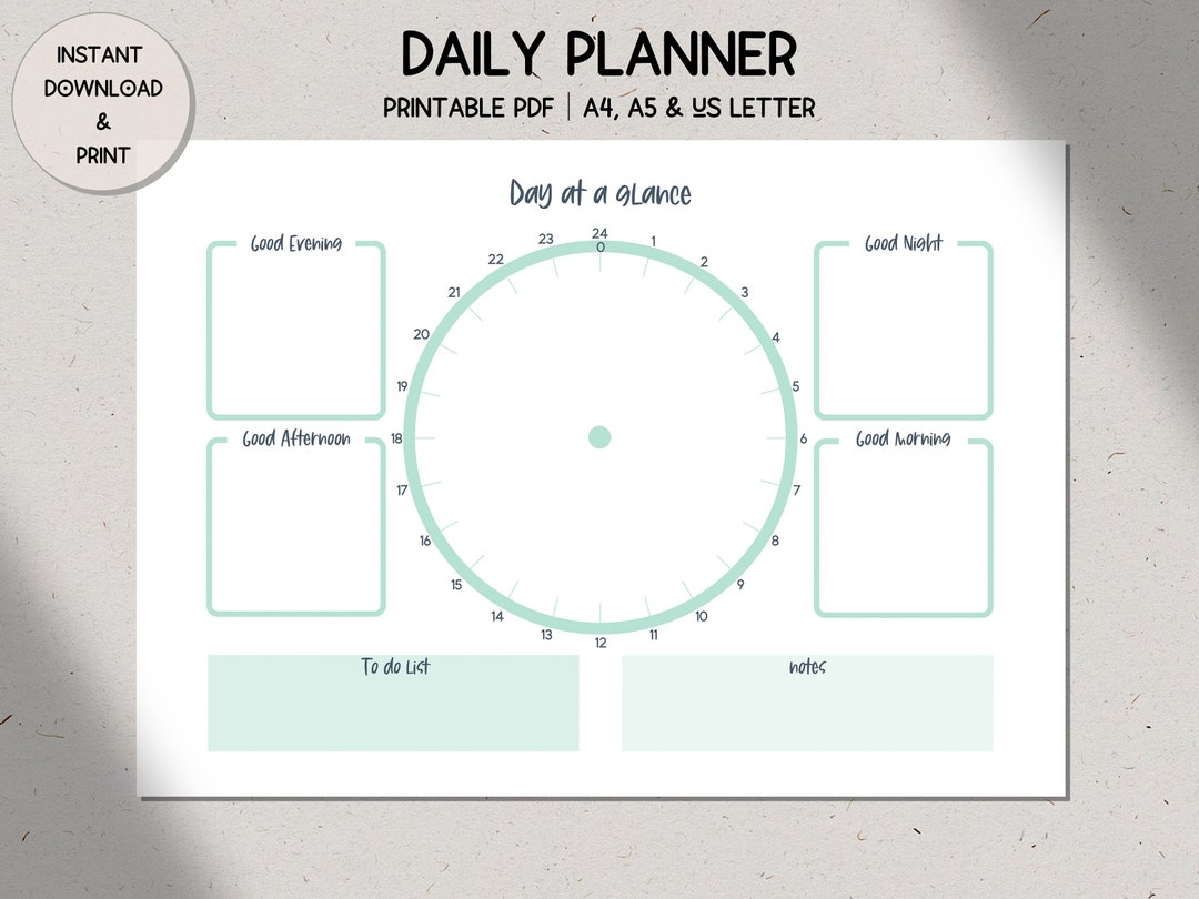 Daily Planner for Kids Printable, Funny Daily Planner, Landscape ...