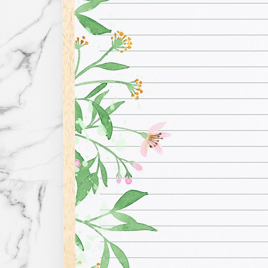 Botanical Floral Frame Letter Writing Paper, Digital Download, Green ...