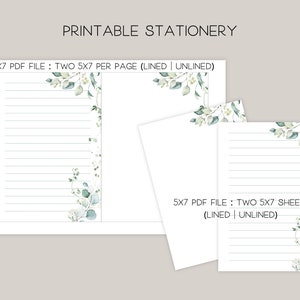 Printable Stationery 5x7 Writing Paper, Digital Download, Beautiful ...