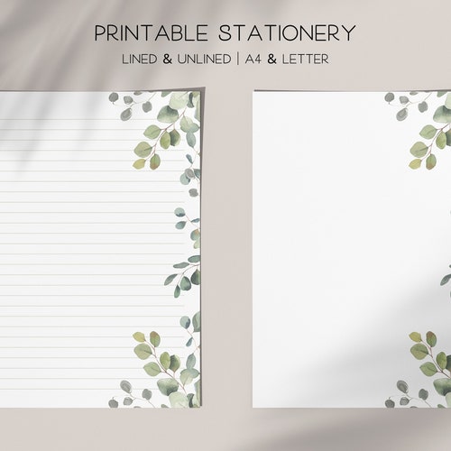 Visual Arts Drawing & Drafting Penpal Eucalyptus Letter Writing Paper ...