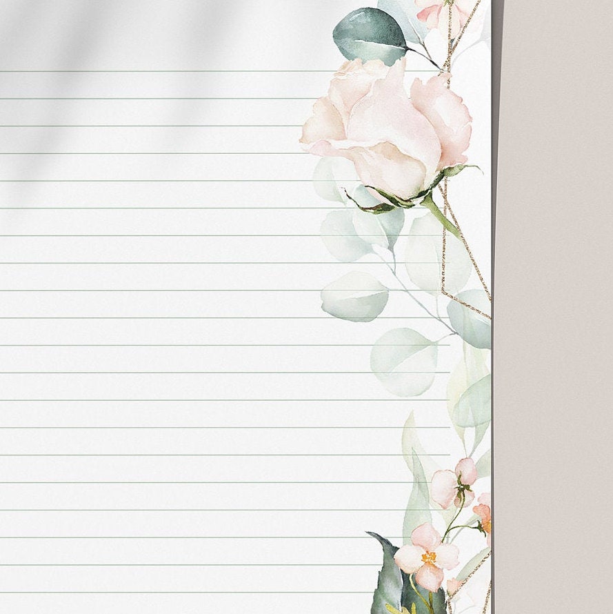 Floral Botanical Letter Writing Paper Digital Download - Etsy