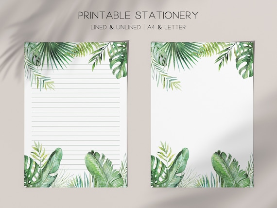 Jungle Border Writing Paper