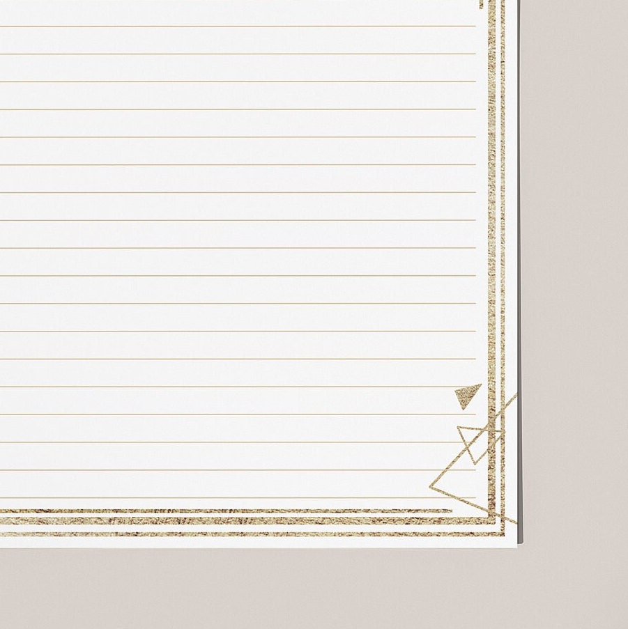 Gold Frame Letter Writing Paper Digital Download Stationery - Etsy
