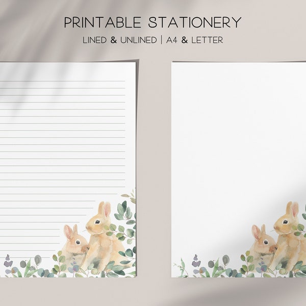 Bunny Stationery - Etsy