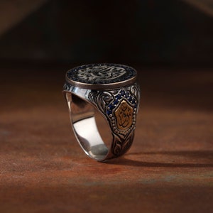 Silver Mens Handmade Ring, Islamic Jewelry, Turkish Silver Man Ring ...