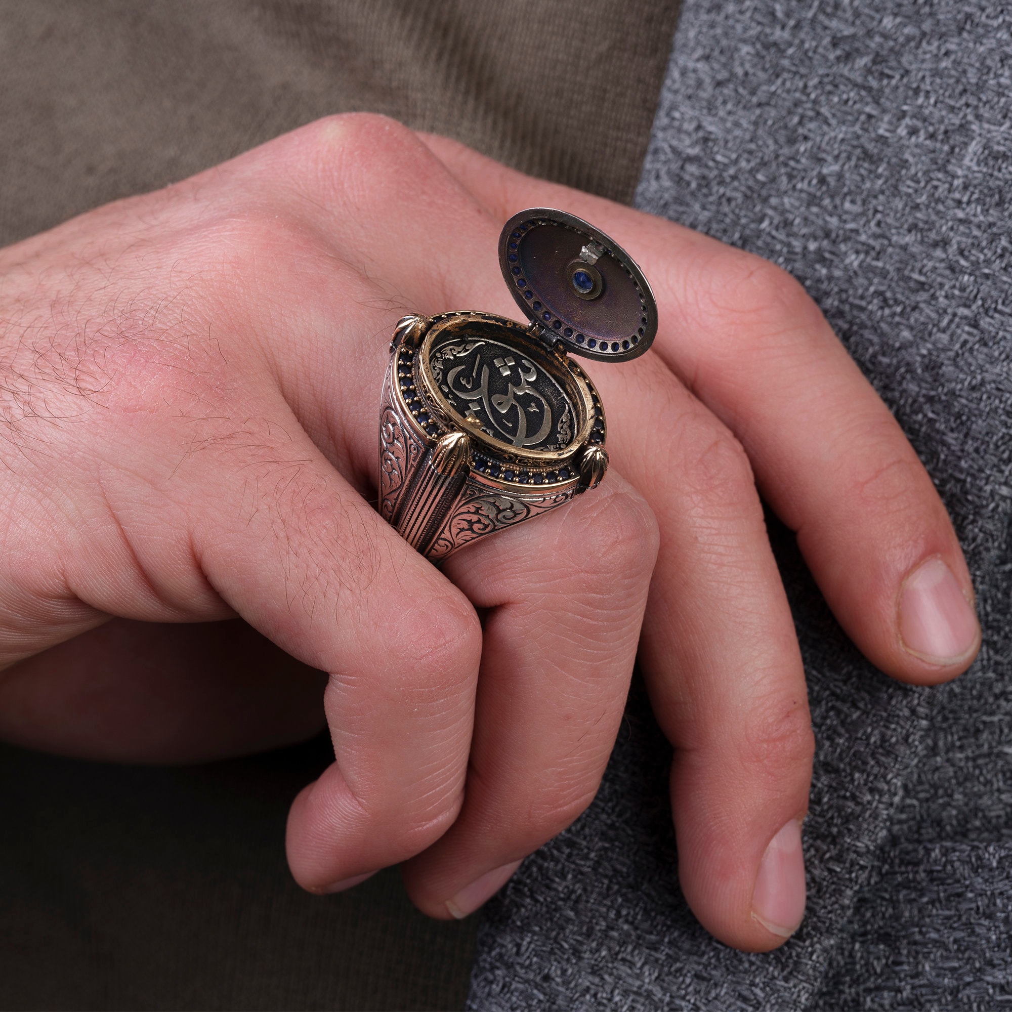 Silver Mens Handmade Ring, Islamic Jewelry, Turkish Silver Man Ring ...
