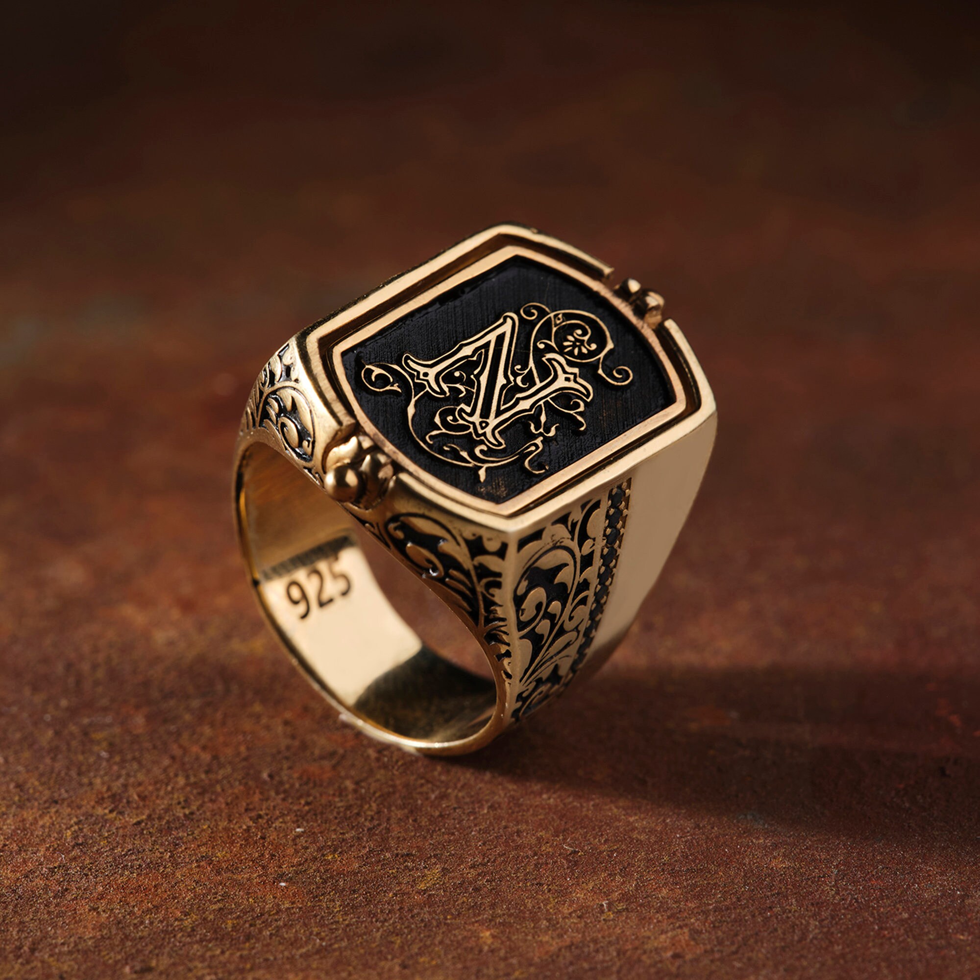 Monogram Personalized Ring Custom Handmade Ring Handmade - Etsy