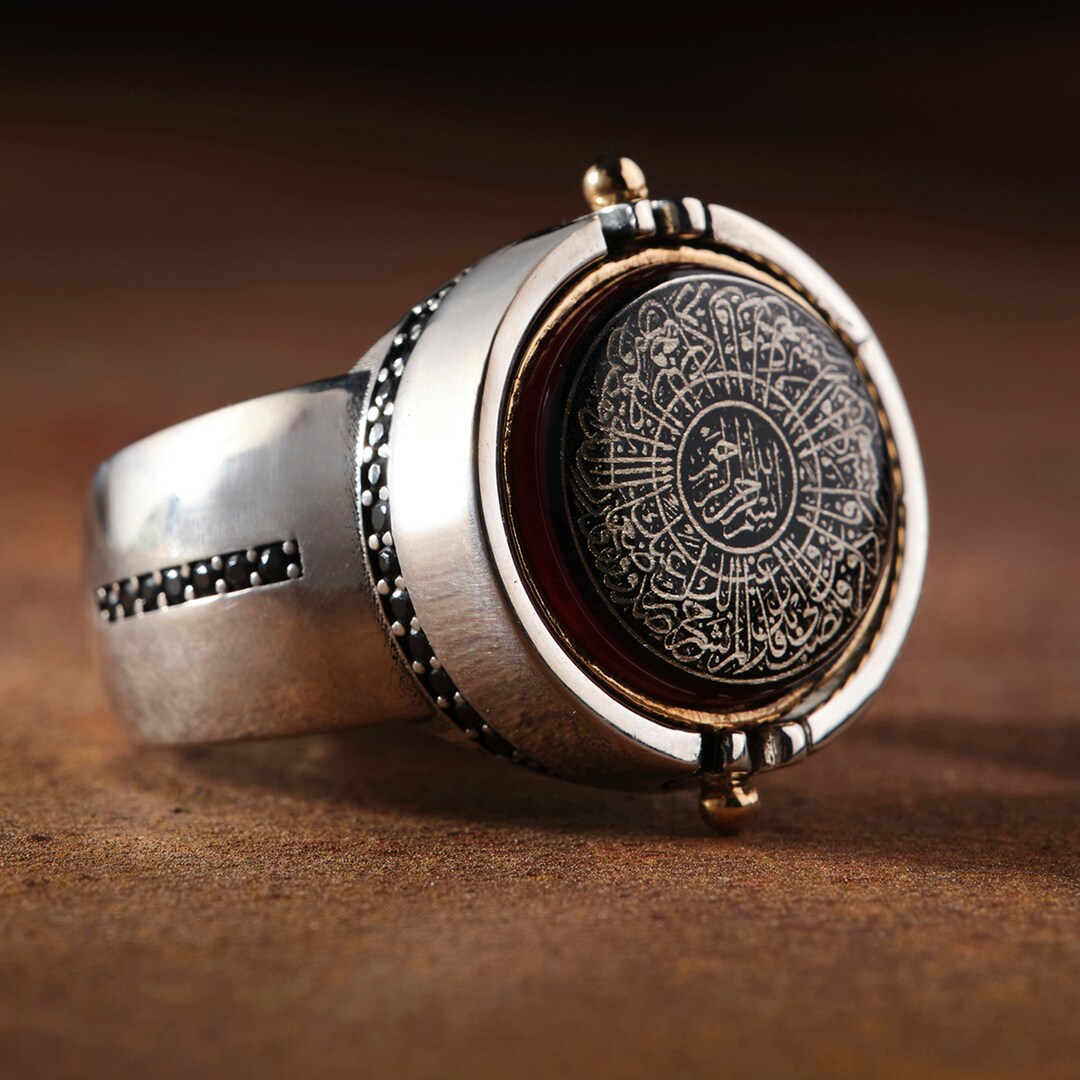 Silver Mens Handmade Ring, Islamic Jewelry, Turkish Silver Man Ring ...