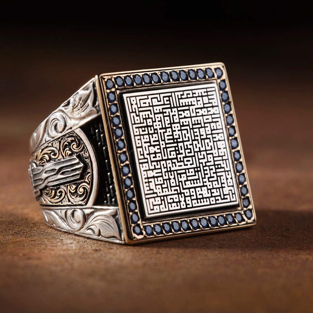 Silver Mens Handmade Ring, Islamic Jewelry, Turkish Silver Man Ring ...