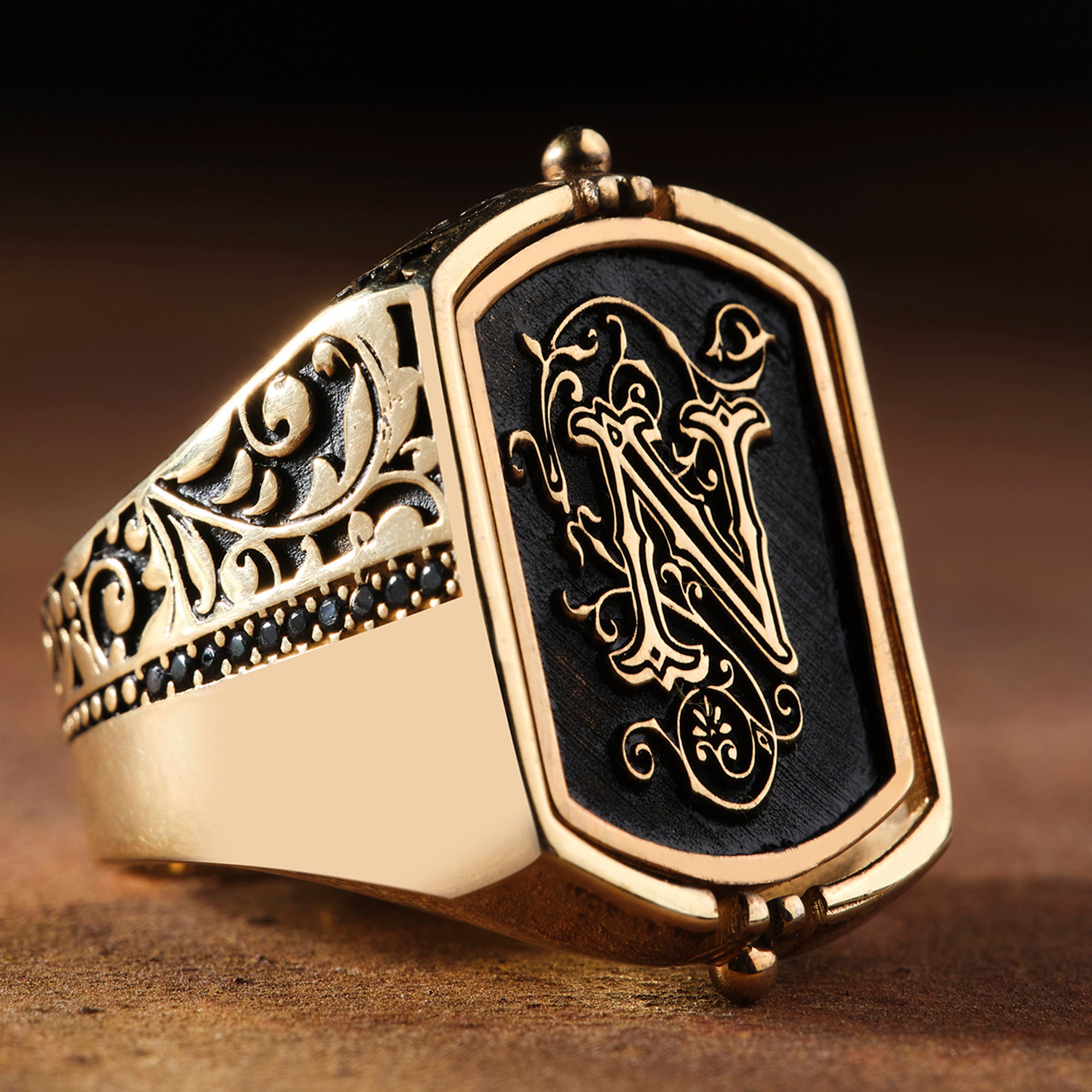 Monogram Personalized Ring Custom Handmade Ring Handmade - Etsy