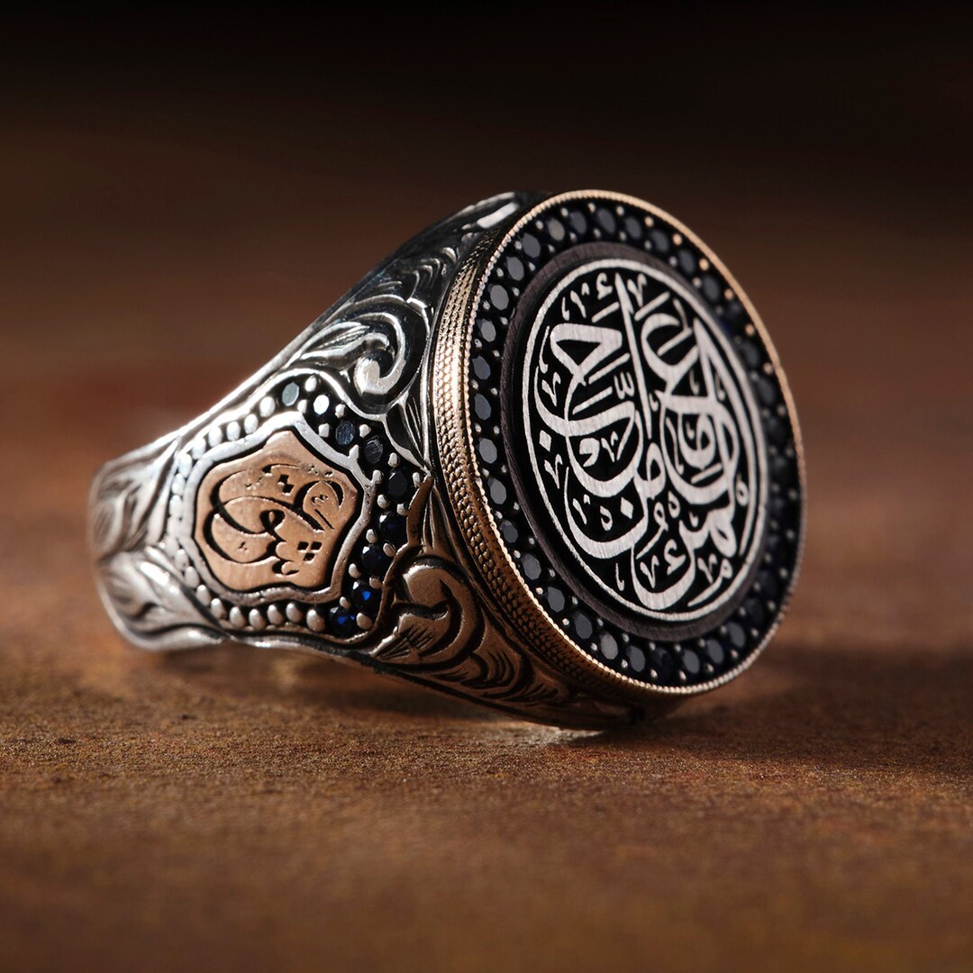 Silver Mens Handmade Ring, Islamic Jewelry, Turkish Silver Man Ring ...