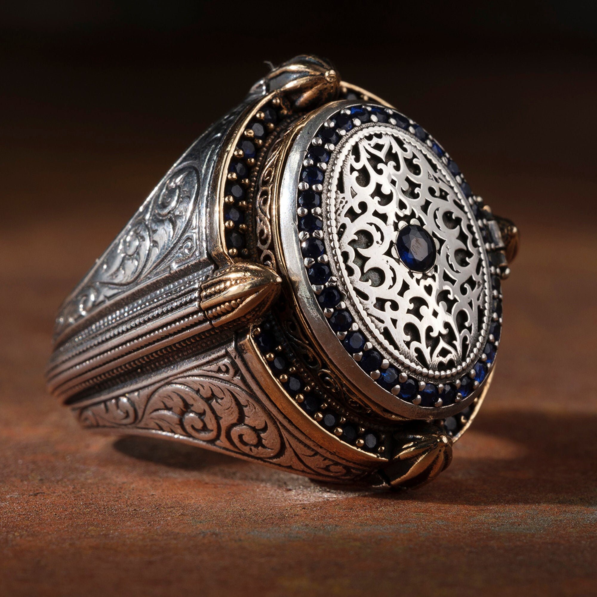 Silver Mens Handmade Ring, Islamic Jewelry, Turkish Silver Man Ring ...