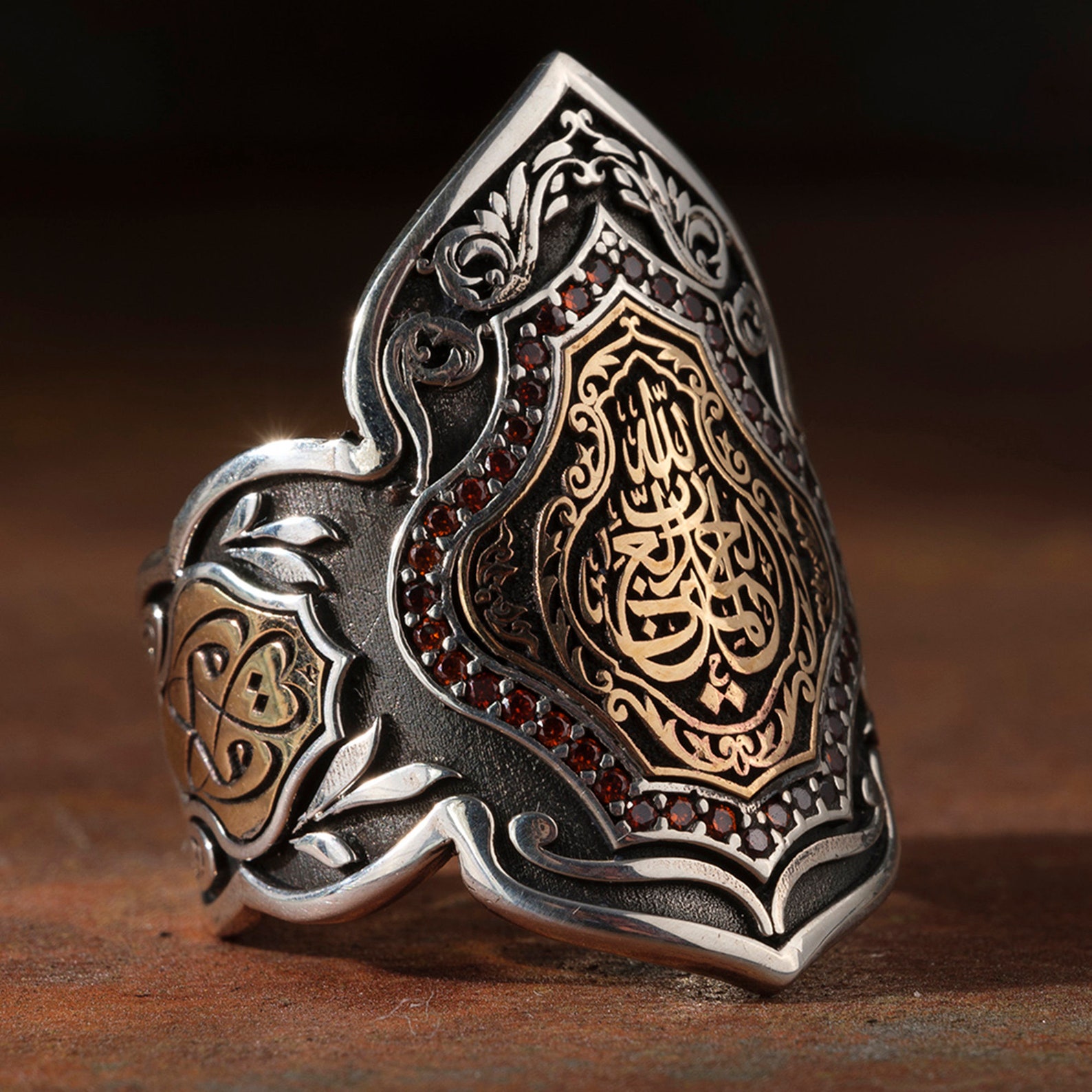 Zihgir Islamic Allah Written Ring Mens Handmade Ringturkish | Etsy