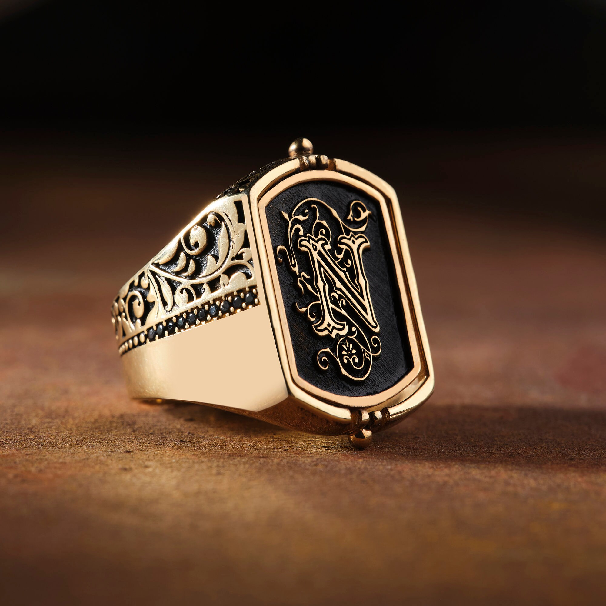 Monogram Personalized Ring Custom Handmade Ring Handmade - Etsy