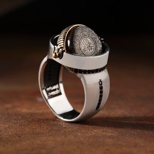 Silver Mens Handmade Ring, Islamic Jewelry, Turkish Silver Man Ring ...