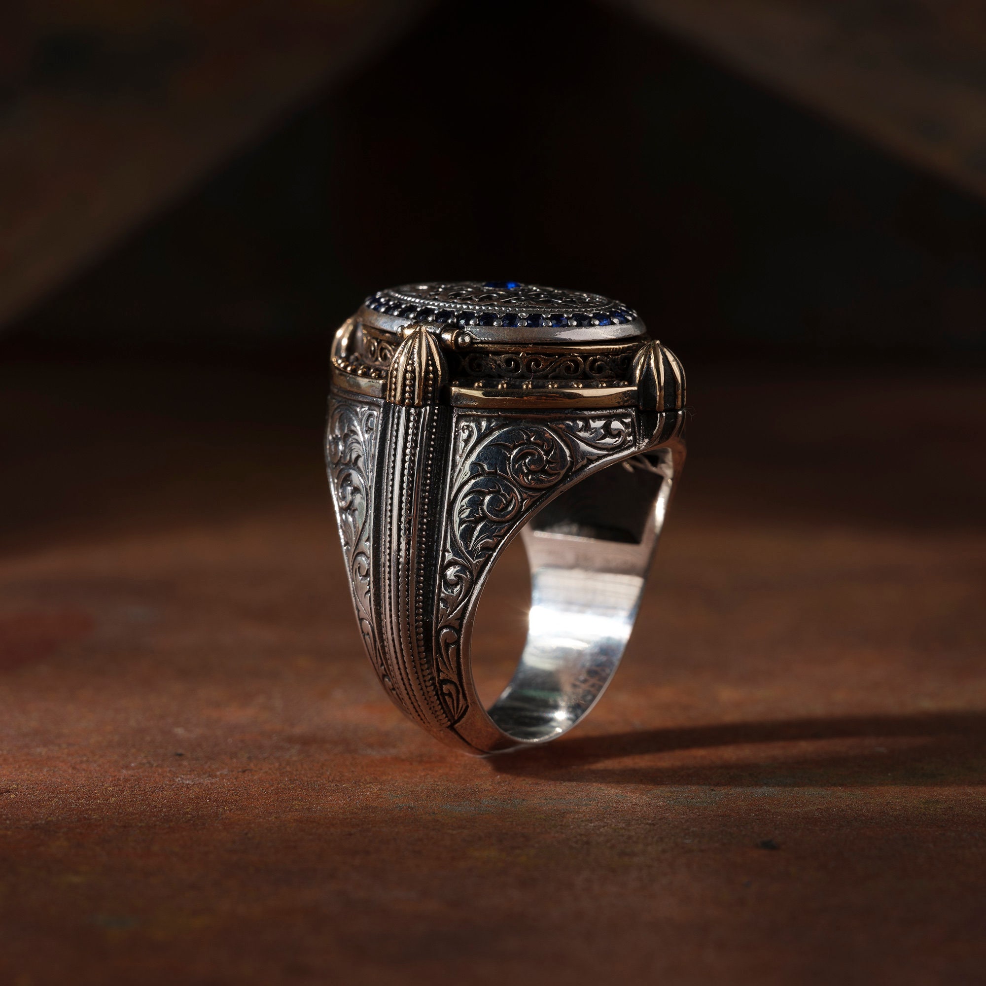Silver Mens Handmade Ring, Islamic Jewelry, Turkish Silver Man Ring ...