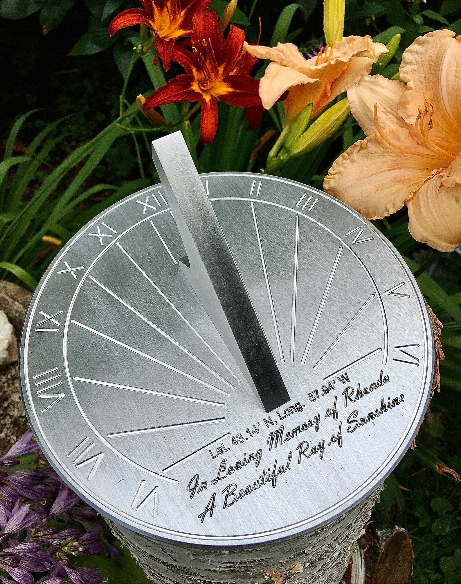 Custom Memorial Engraved Sundial Personalized Message for - Etsy