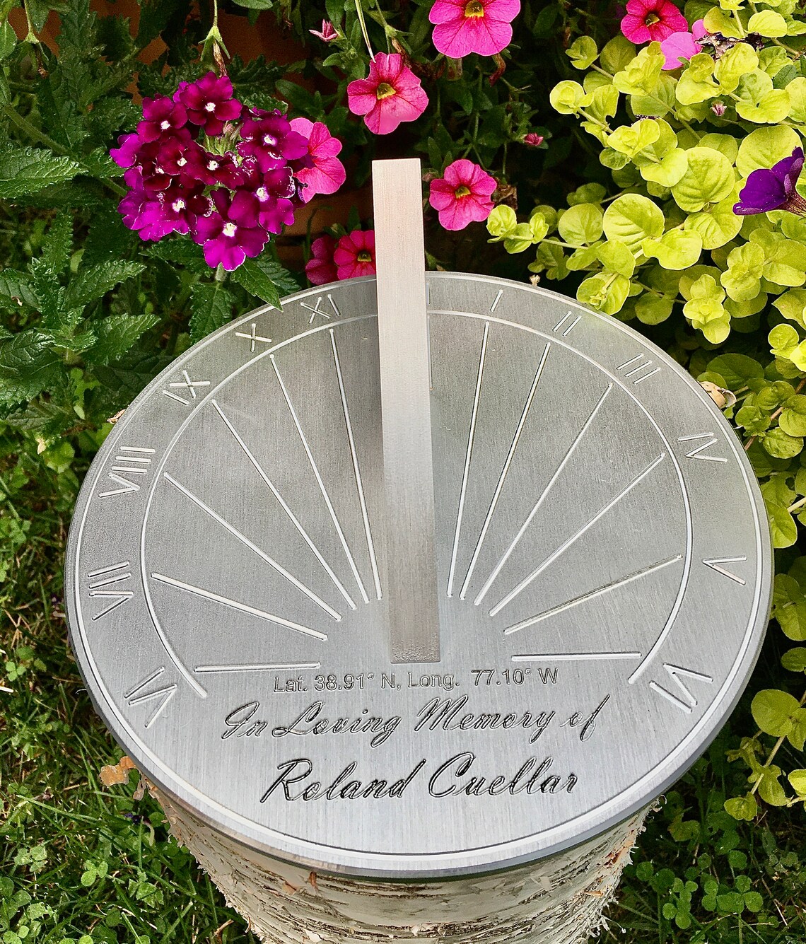 Custom Memorial Engraved Sundial Personalized message for | Etsy