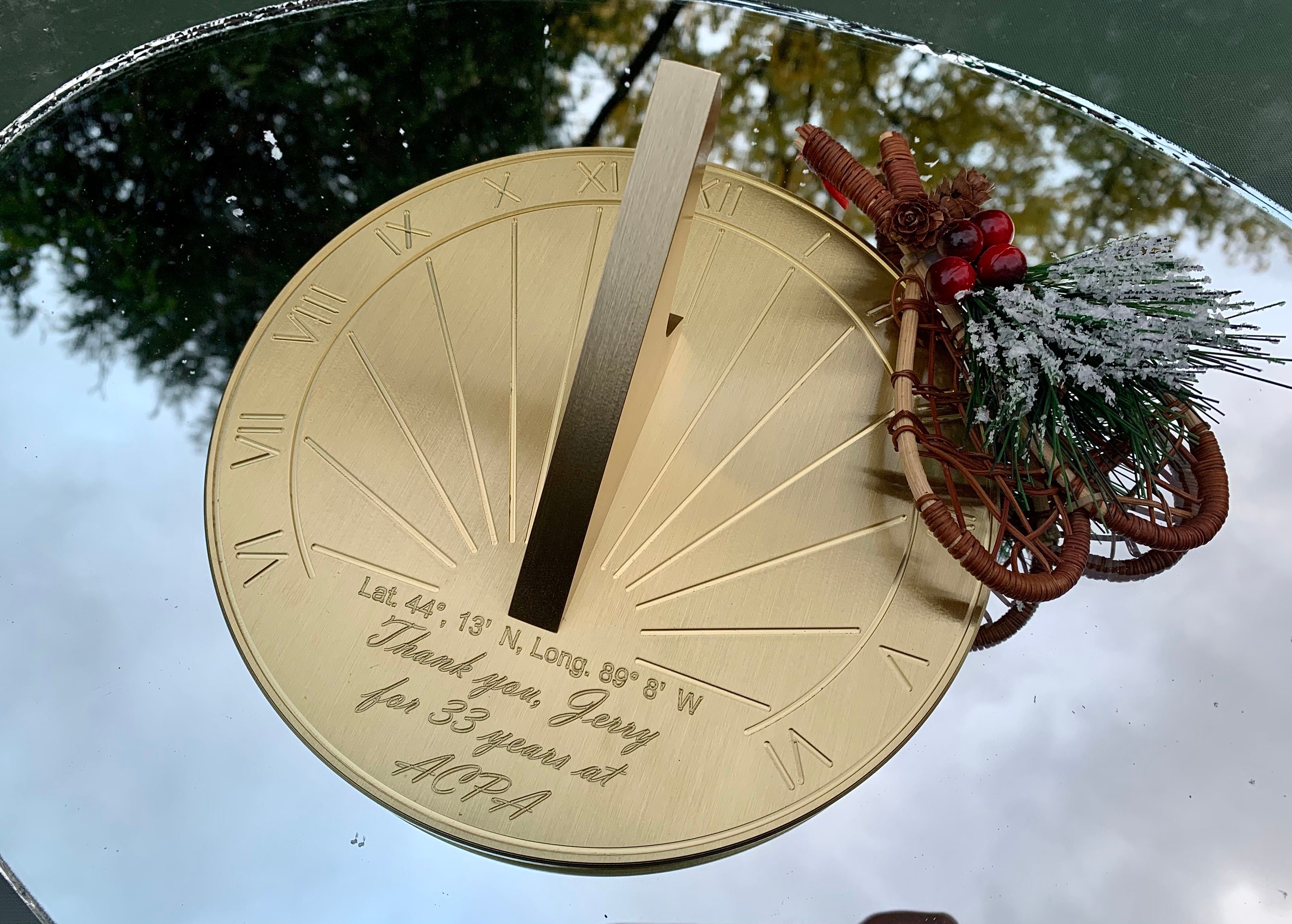 Custom Brass Engraved Sundial Circular Precision Designed | Etsy