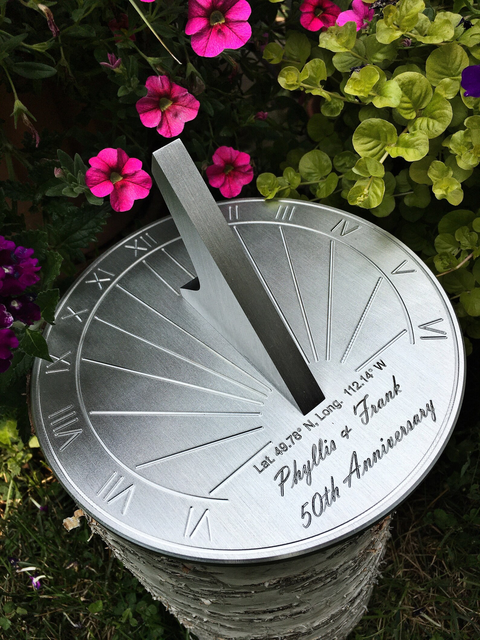 Custom 50th Wedding Anniversary Engraved Sundial Gift for: | Etsy
