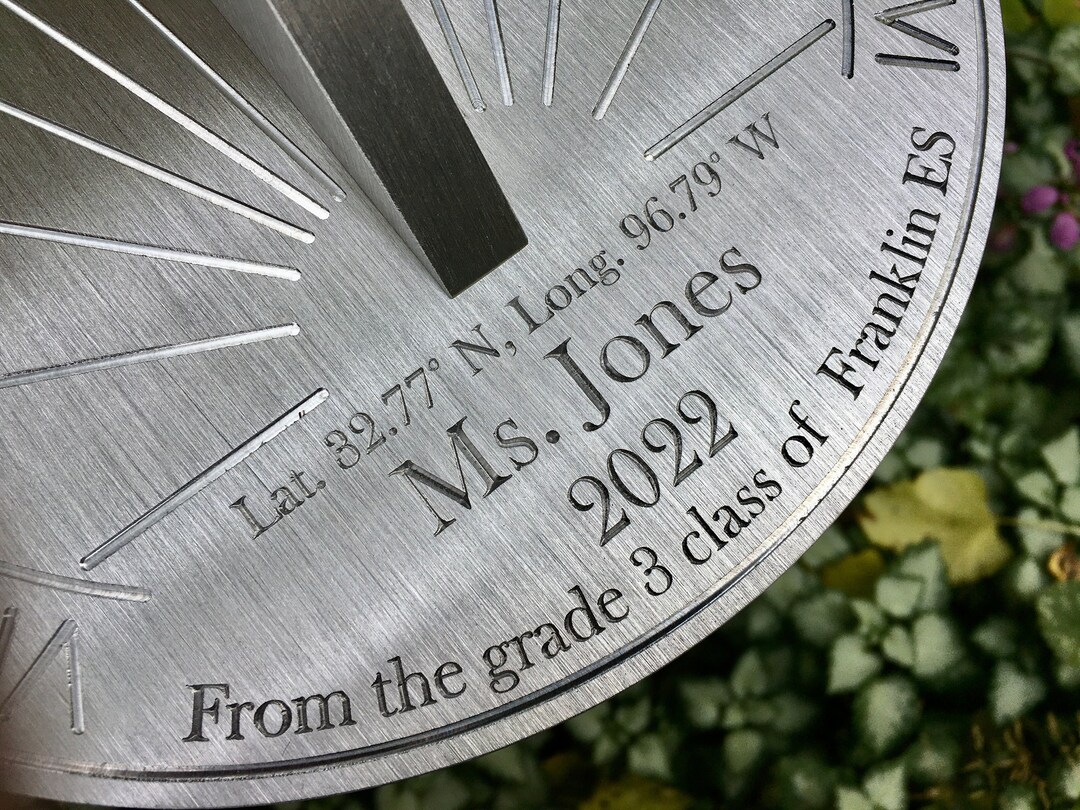 Personalized Teacher Sundial Gift: Custom Engraved Unique Gift for New ...