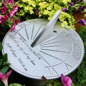 Custom 10th Wedding Anniversary Engraved Sundial Gift For: Parents ...