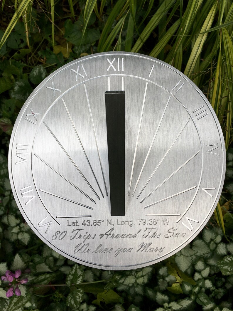 Custom 80th Birthday Engraved Sundial Gift For: Husband Wife - Etsy
