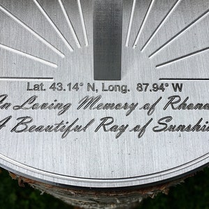 Custom Memorial Engraved Sundial, Personalized Message for Funerals and ...