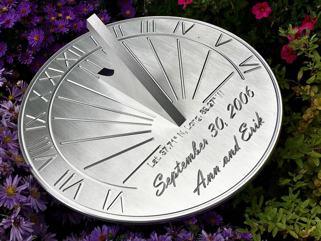 Extra Large Custom Engraved Unique Sundial - Circular, Precision ...