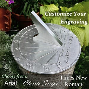 Custom 10th Wedding Anniversary Engraved Sundial Gift For: Parents ...