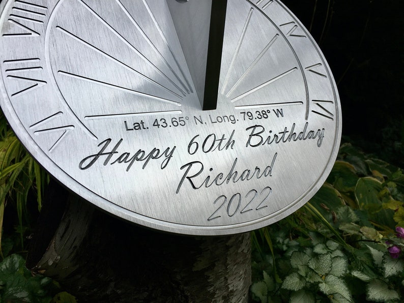 Custom 60th Birthday Engraved Sundial Gift For: Husband Wife - Etsy