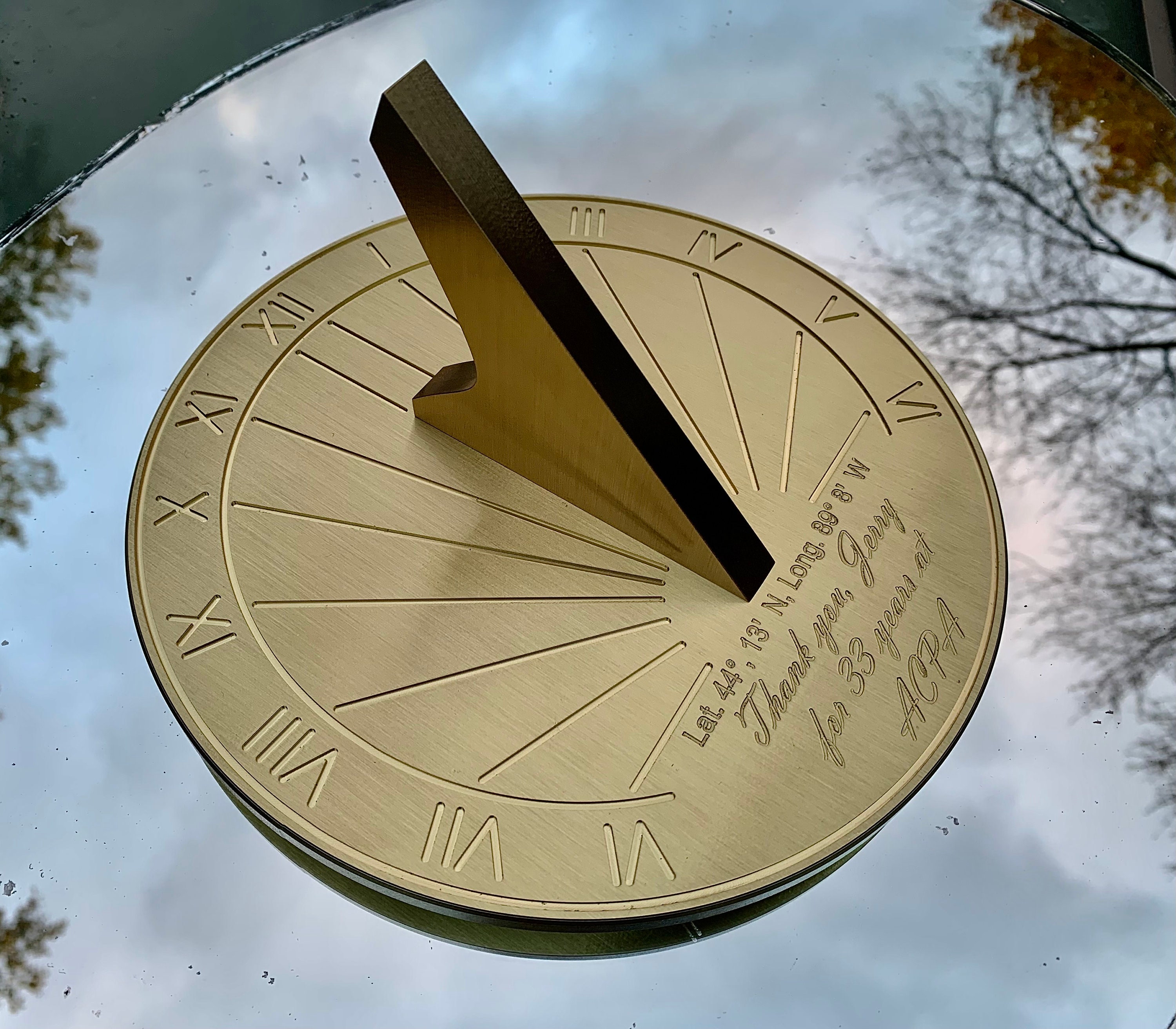 Custom Brass Engraved Sundial Circular Precision Designed | Etsy
